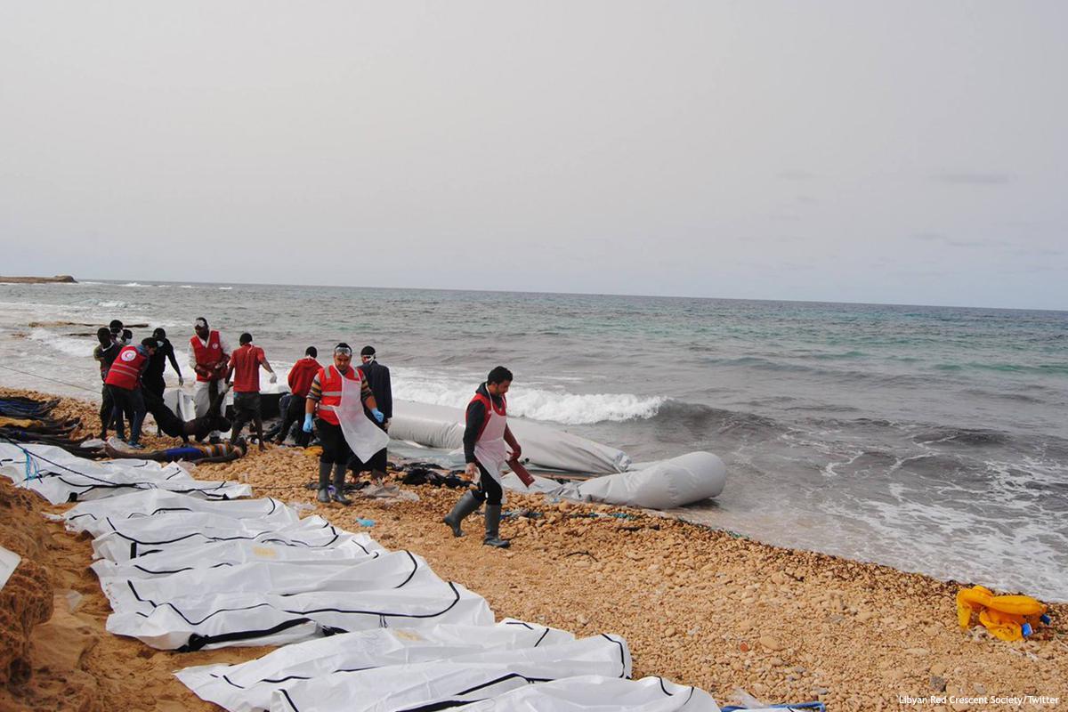 Libyan Red Crescent volunteers recover five immigrants' bodies off ...